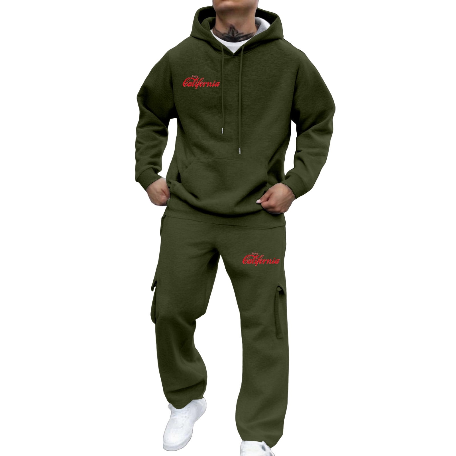 CONZONE Mens Sweatsuit 2 Piece Sets Casual Men's Jogging Tracksuit Set ...