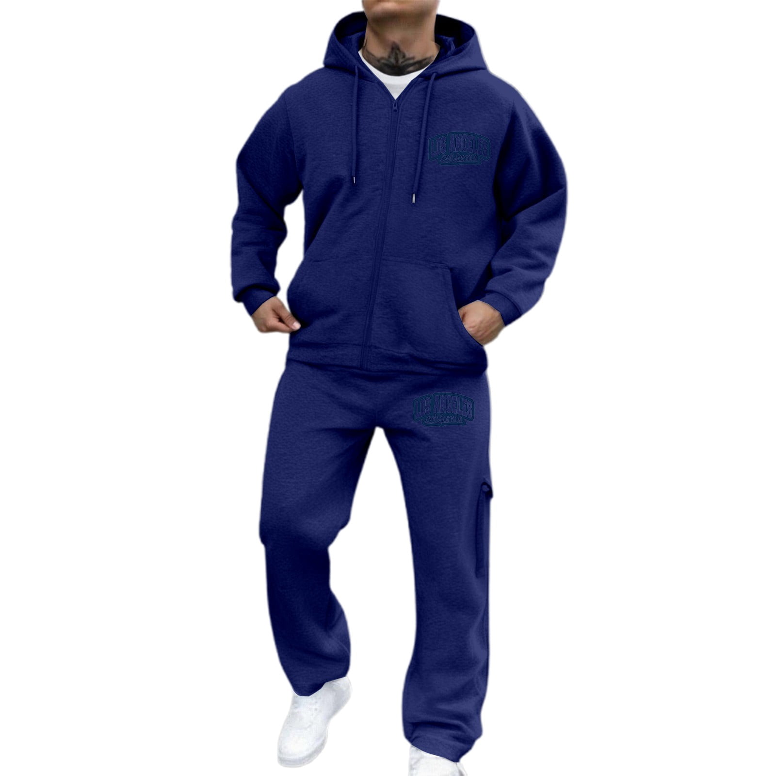CONZONE Mens Sweatsuit 2 Piece Sets Casual Men's Jogging Tracksuit Set ...