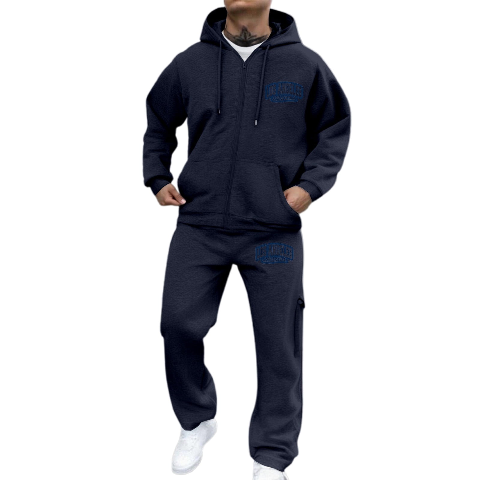 CONZONE Mens Sweatsuit 2 Piece Sets Casual Men's Jogging Tracksuit Set ...