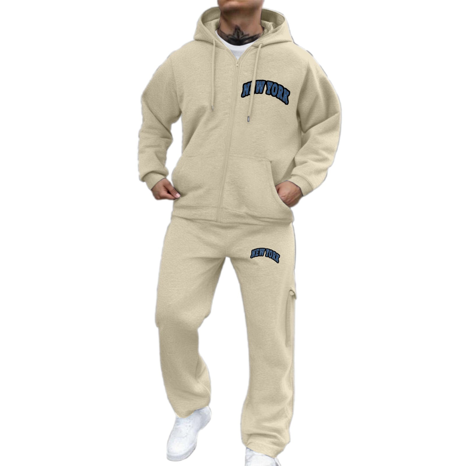 CONZONE Mens Sweatsuit 2 Piece Sets Casual Men's Jogging Tracksuit Set ...