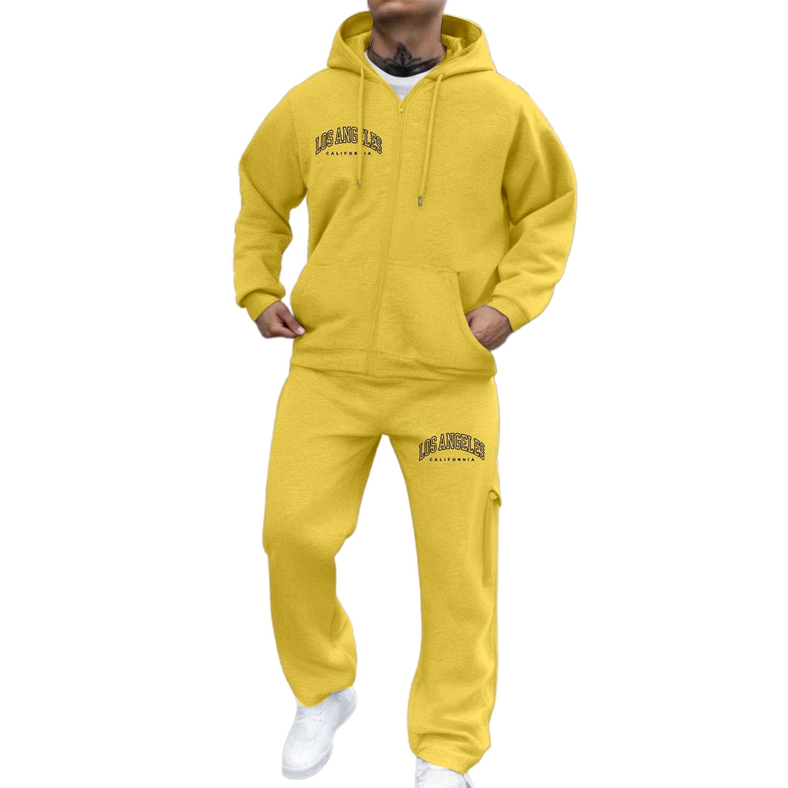 CONZONE Mens Sweatsuit 2 Piece Sets Casual Men's Jogging Tracksuit Set ...