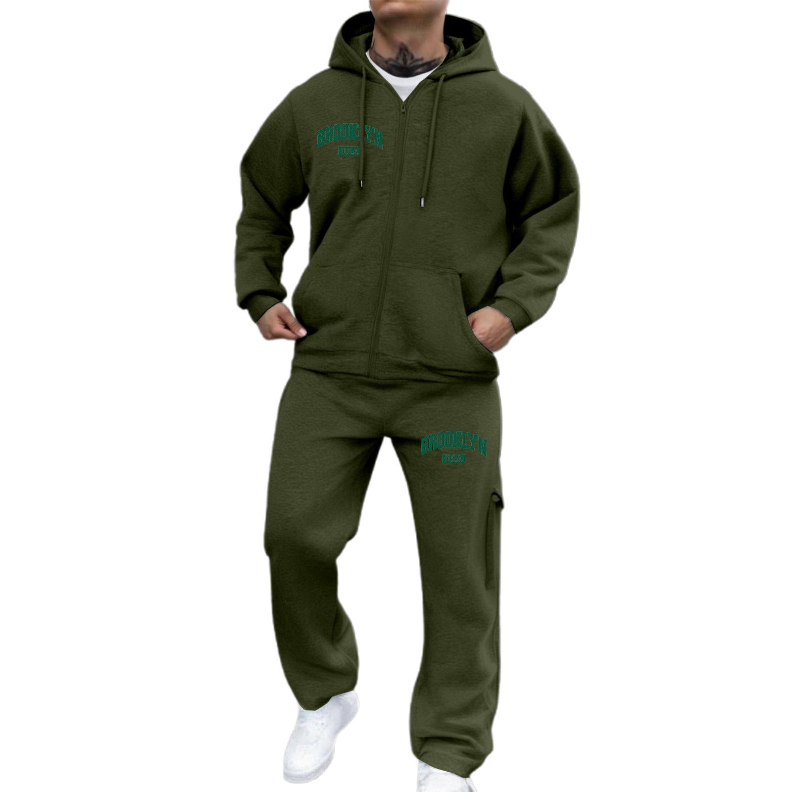 CONZONE Mens Sweatsuit 2 Piece Sets Casual Men's Jogging Tracksuit Set ...