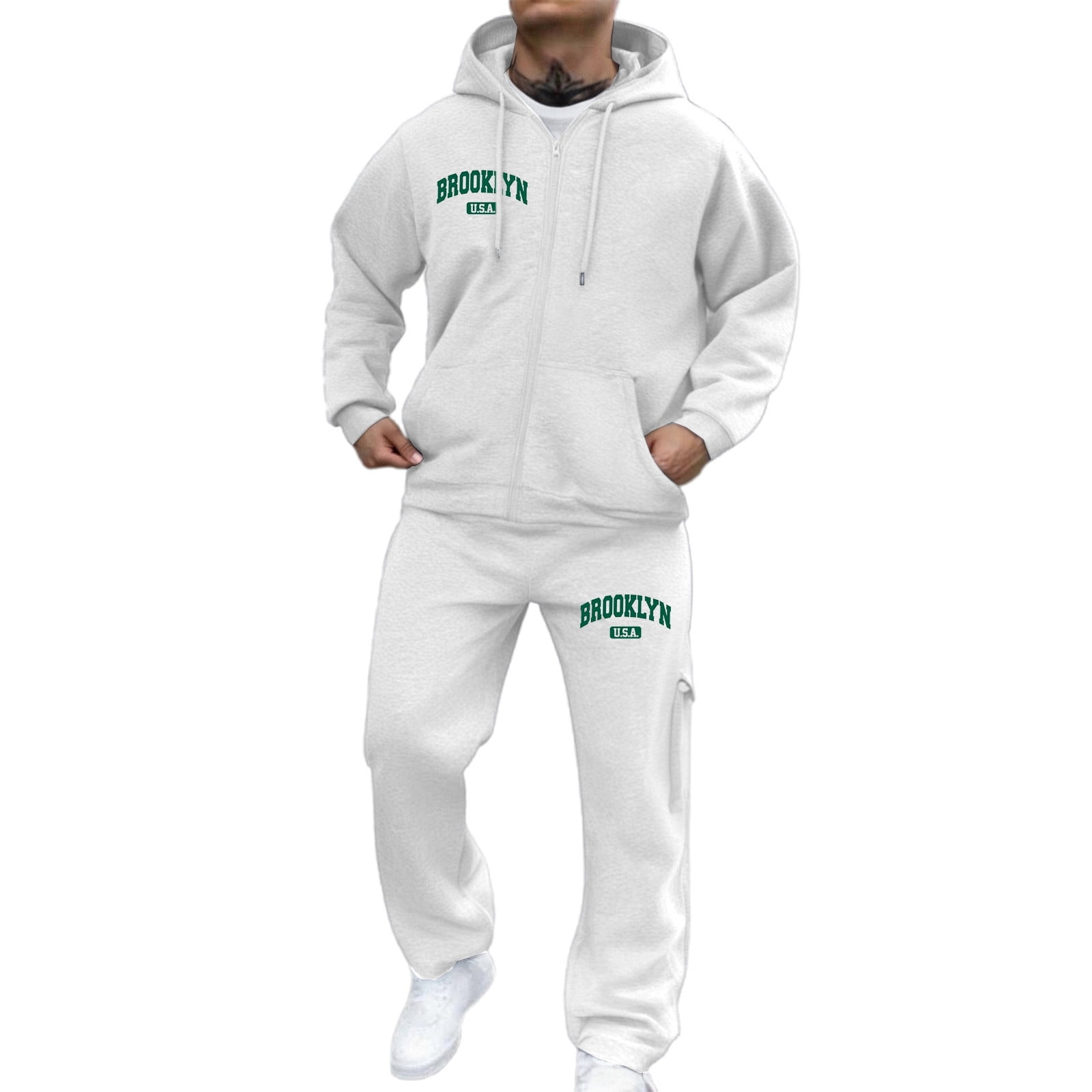 CONZONE Mens Sweatsuit 2 Piece Sets Casual Men's Jogging Tracksuit Set ...