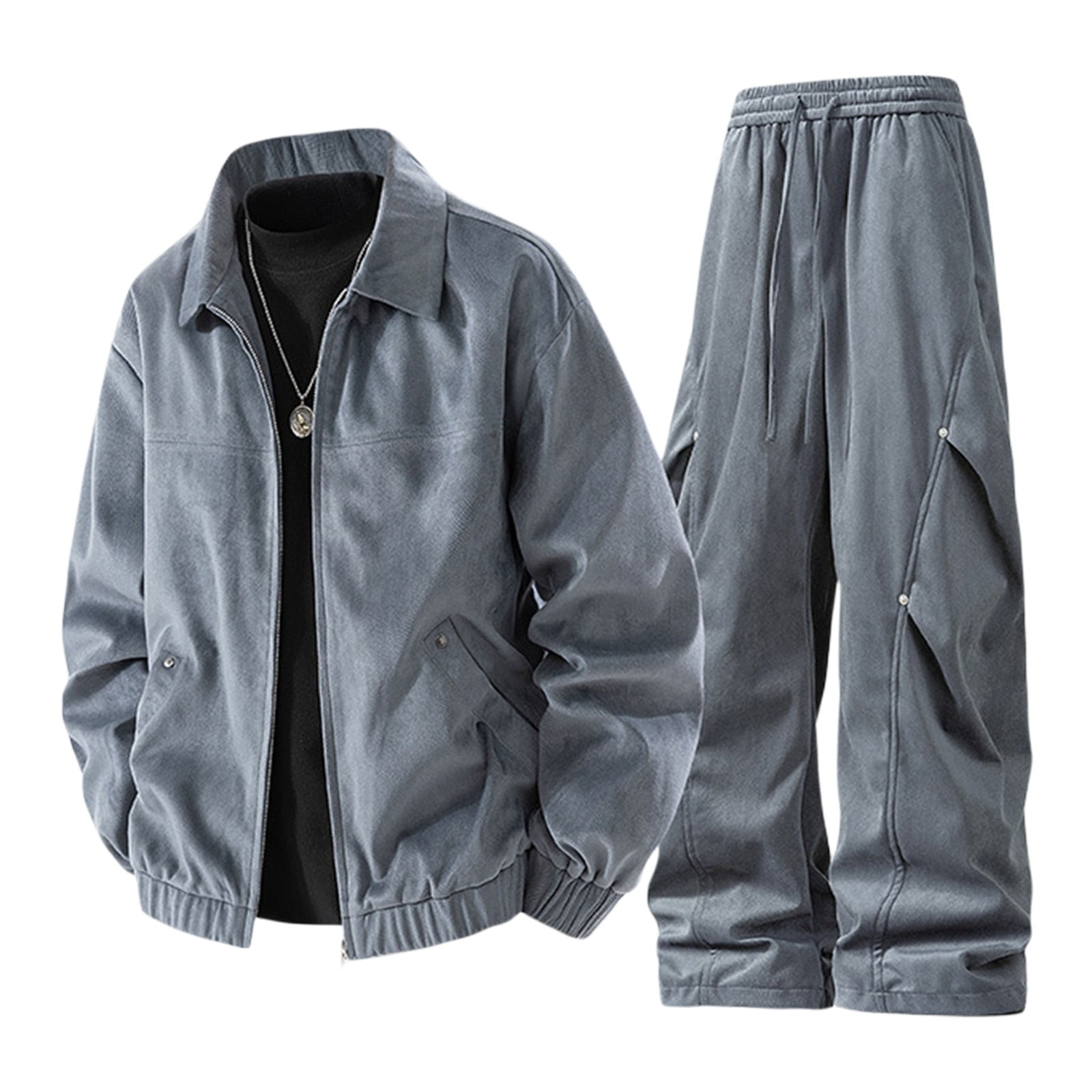 CONZONE Mens Sweatsuit 2 Piece Sets Fashion Retro Men's Clothing Set ...