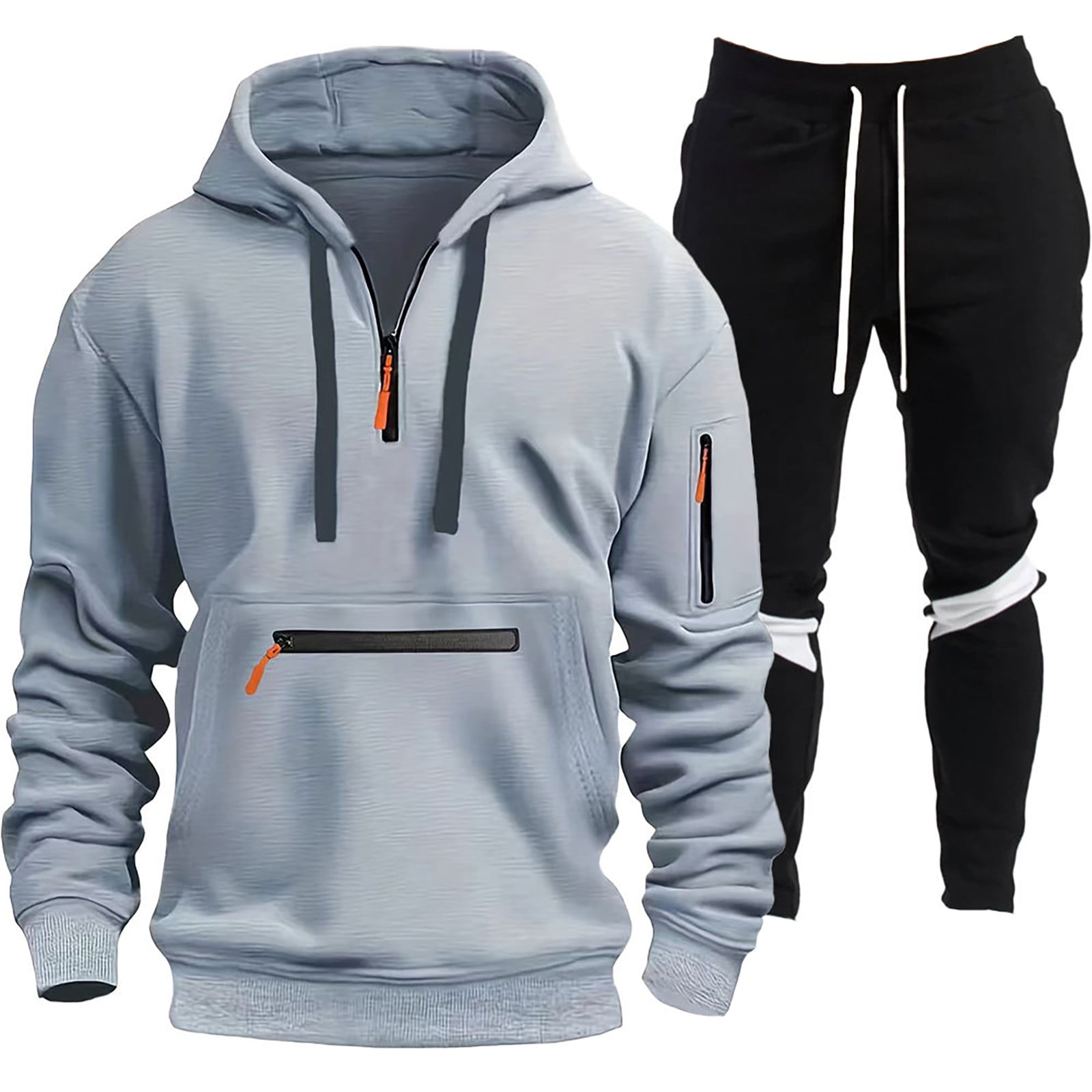 CONZONE Mens Sweatsuit 2 Piece Sets Mens Jogging Tracksuit Set Solid ...