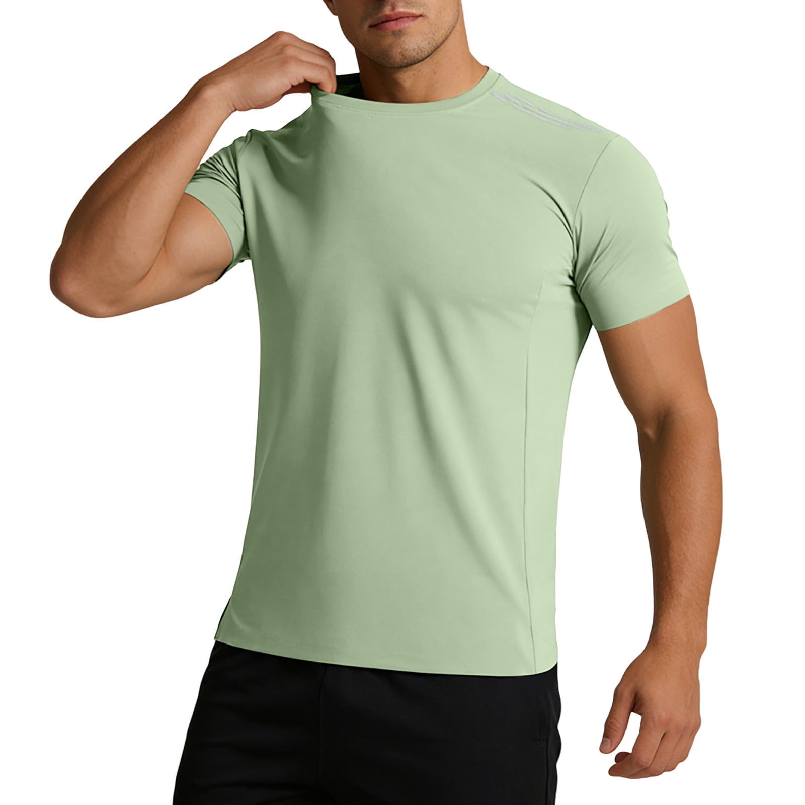 CONZONE Mens T Shirt Solid Color Short Sleeve Crew Neck Lightweight ...