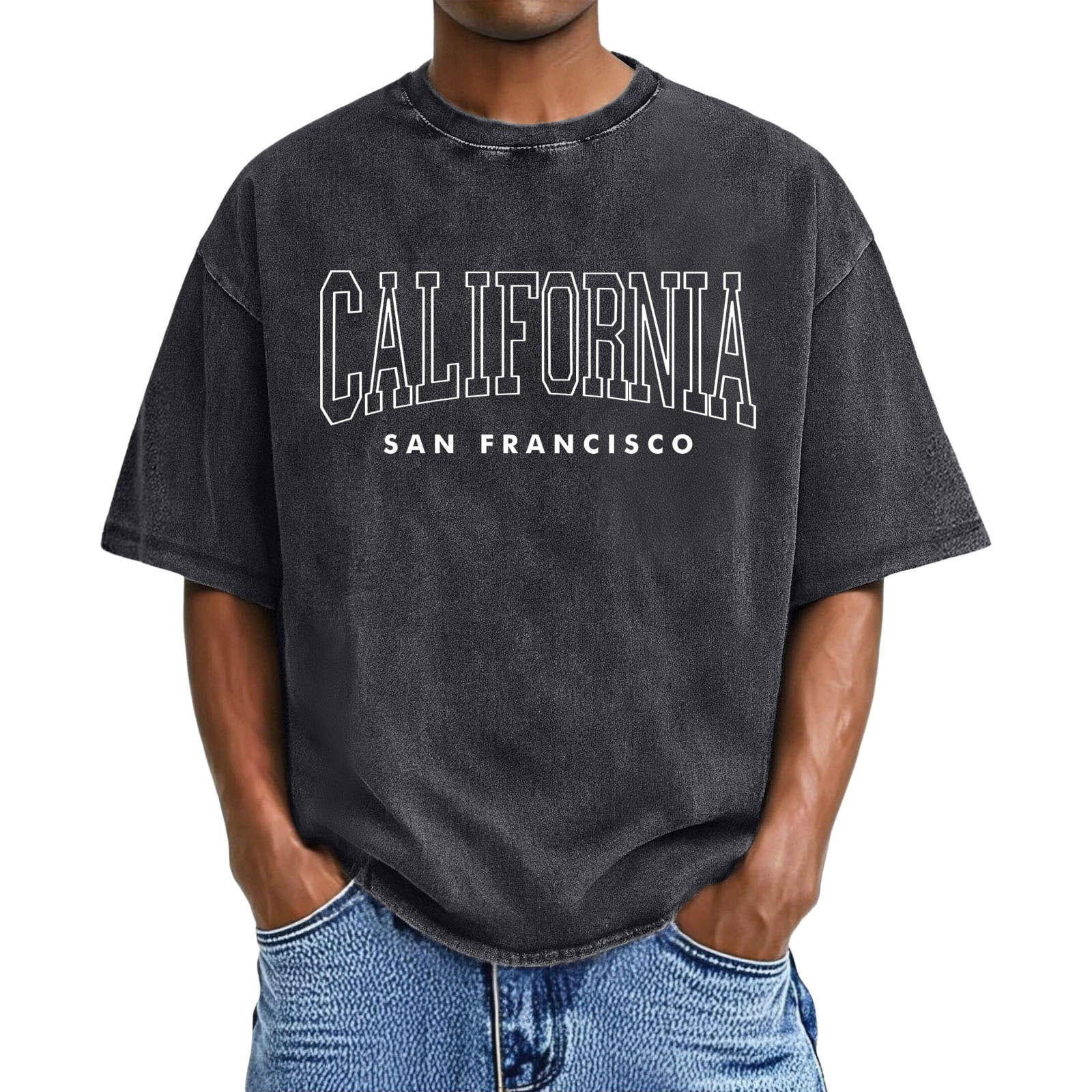 CONZONE Mens T-Shirts Short Sleeve Distressed T Shirts for Men Crew ...