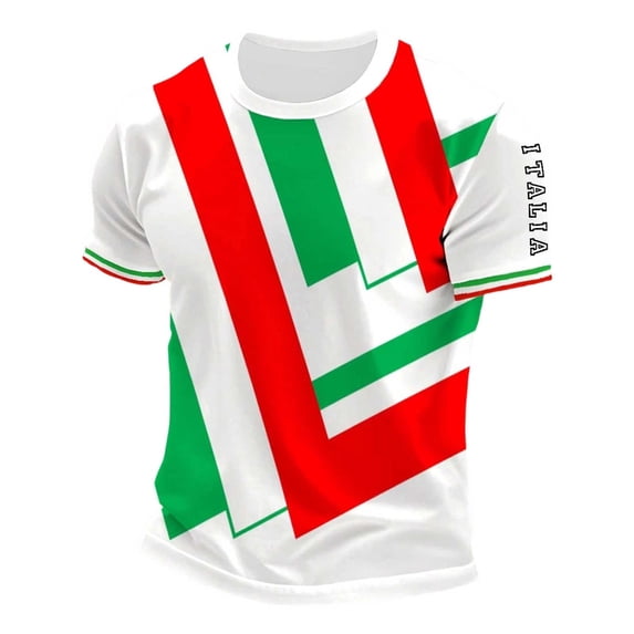 CONZONE Mens T-Shirts Short Sleeve T Shirts for Men Crew Neck Italy Day ...