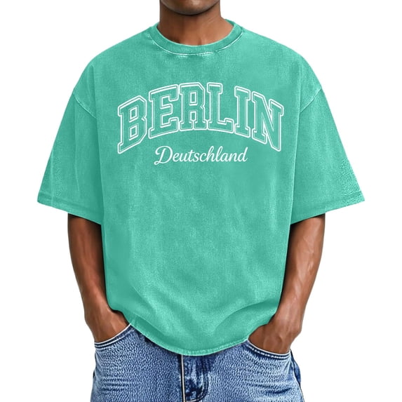 CONZONE Mens T-Shirts Short Sleeve T Shirts for Men Crew Neck Letter ...
