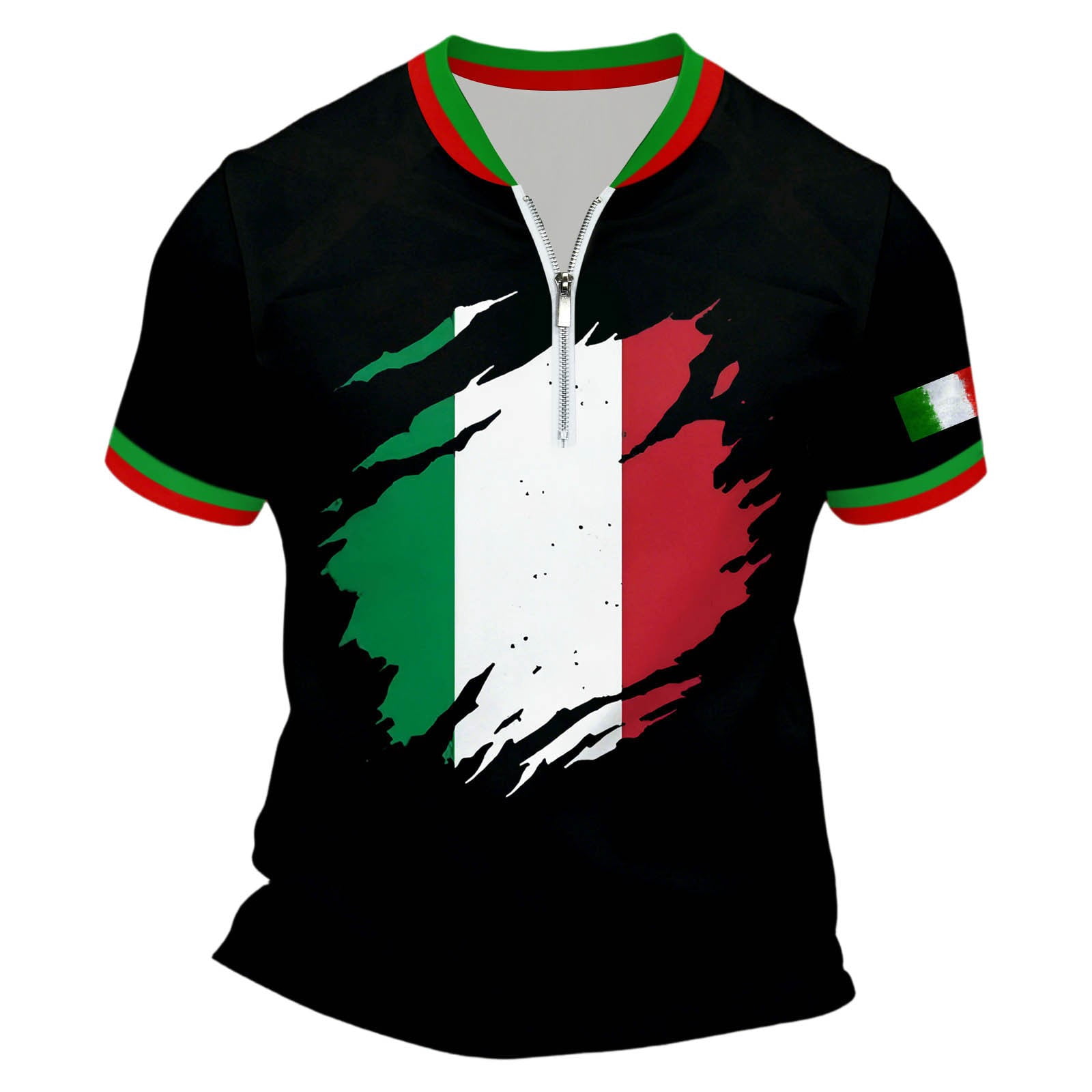 CONZONE Mens T-Shirts Short Sleeve Zip T Shirts for Men Casual Crew ...