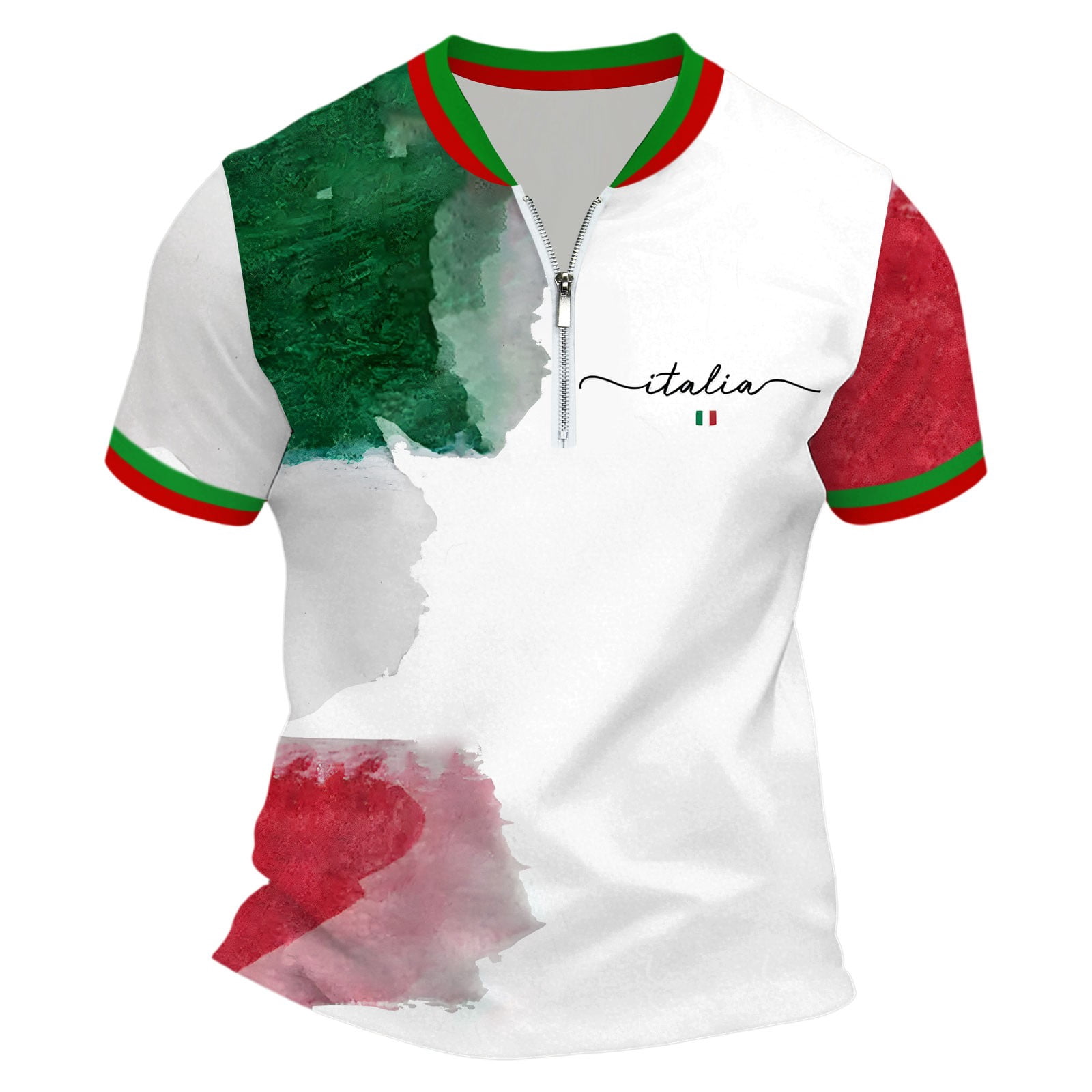 CONZONE Mens T-Shirts Short Sleeve Zip T Shirts for Men Casual Crew ...