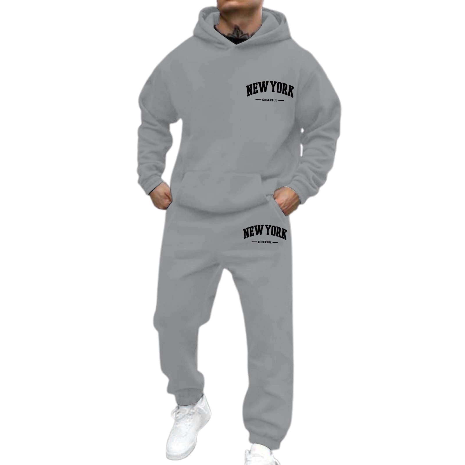 CONZONE Mens Tracksuit Sets Casual 2 Peice Sweatsuit Set for Men Letter ...