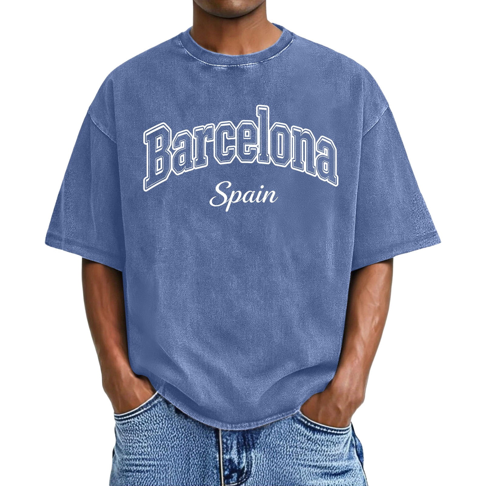 CONZONE Mens Tshirts Short Sleeve Distressed T Shirts for Men Crew Neck ...