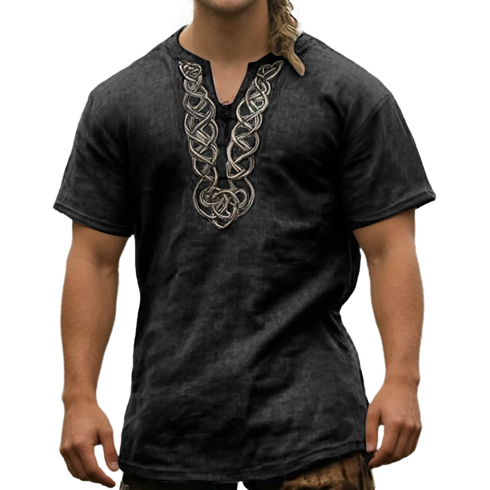 CONZONE Mens Tshirts Short Sleeve T-Shirts for Men Casual Viking ...