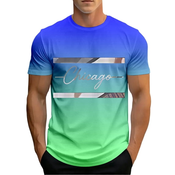 CONZONE Mens Tshirts Short Sleeve T-Shirts for Men Crew Neck Gradient ...
