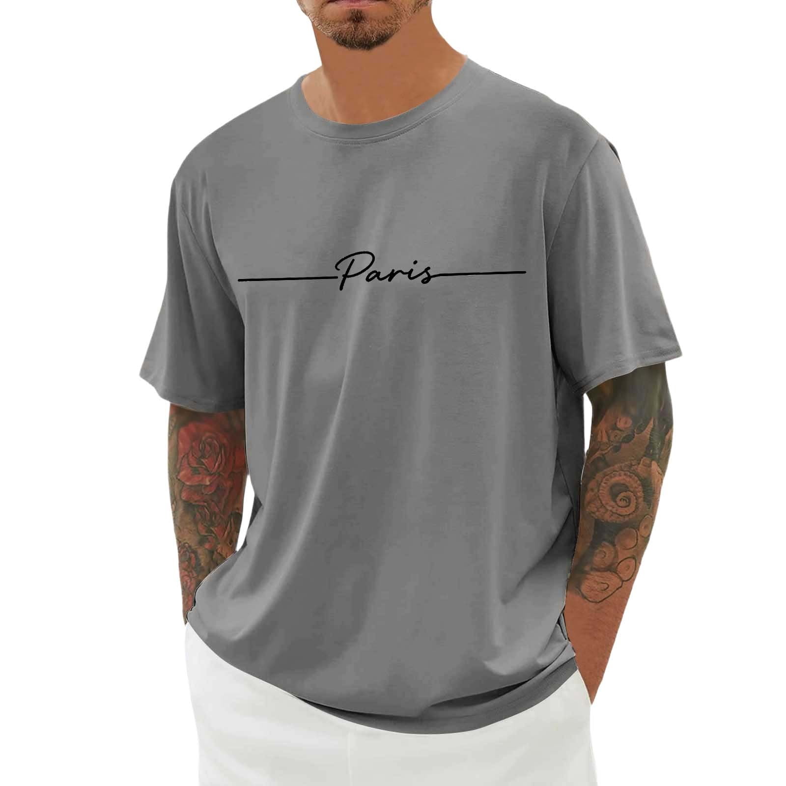 CONZONE Mens Tshirts Short Sleeve T-Shirts for Men Crew Neck Letter ...