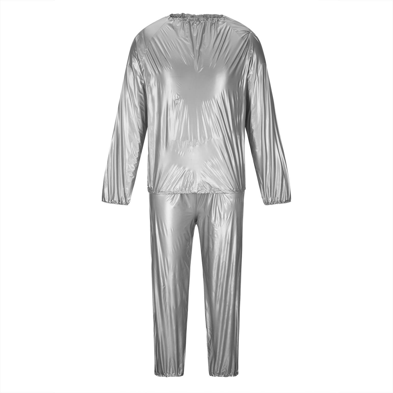 CONZONE Sauna Suit for Men Casual Men's Heavy Duty Sauna Suit Solid ...