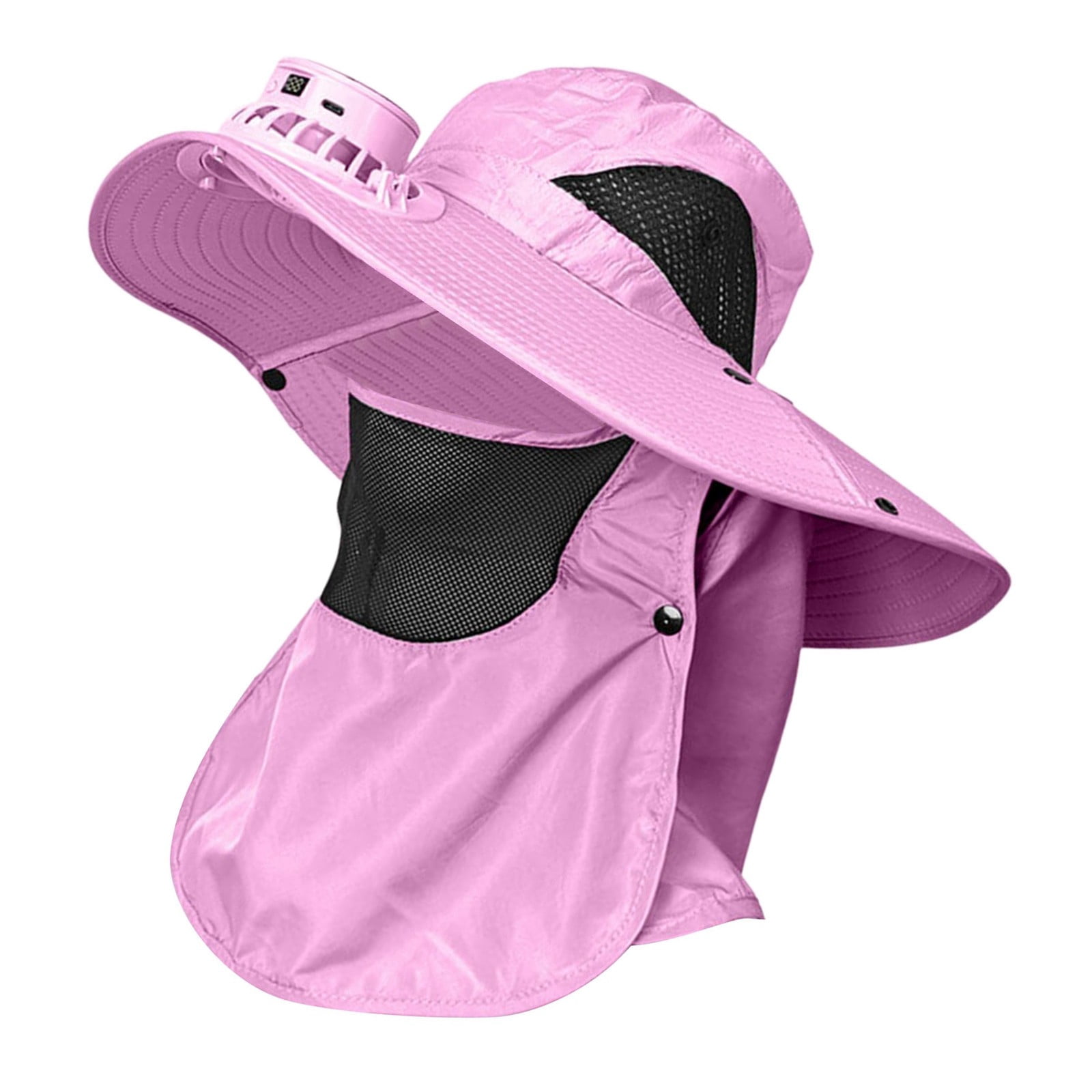 CONZONE Solar Fan Bucket Hat For Men Women Wide Brim Outdoor Sports ...