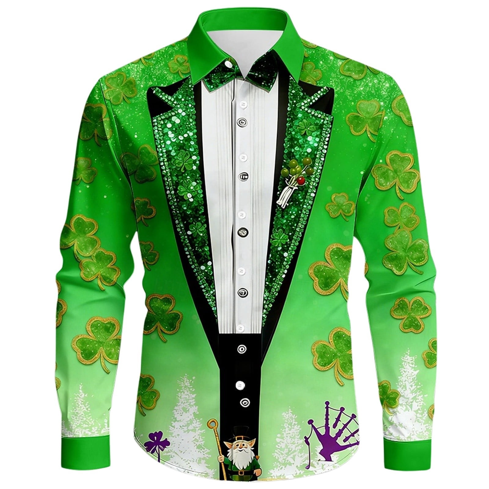 CONZONE St. Patrick'S Day Mens Buttons Down Shirts Long Sleeve Shirts ...