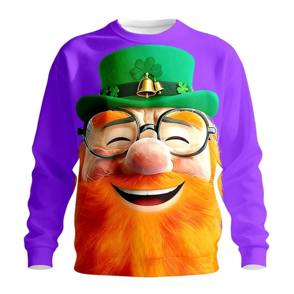 CONZONE St. Patrick'S Day Mens Pullover Sweatshirts Long Sleeve ...