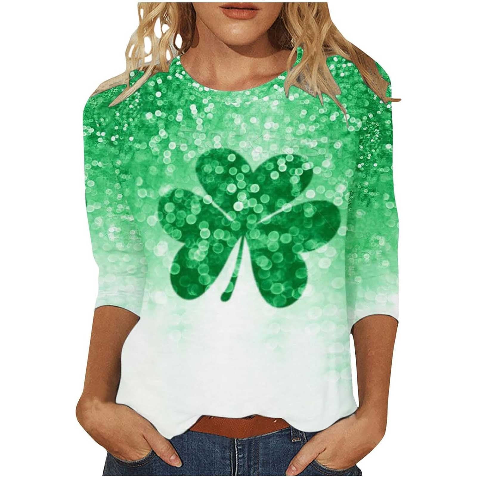 CONZONE St. Patrick's Day Women's T-Shirts 3/4 Sleeve T-Shirts for ...