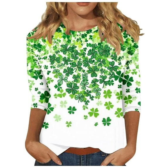 CONZONE St. Patrick's Day Women's T-Shirts 3/4 Sleeve T-Shirts for ...