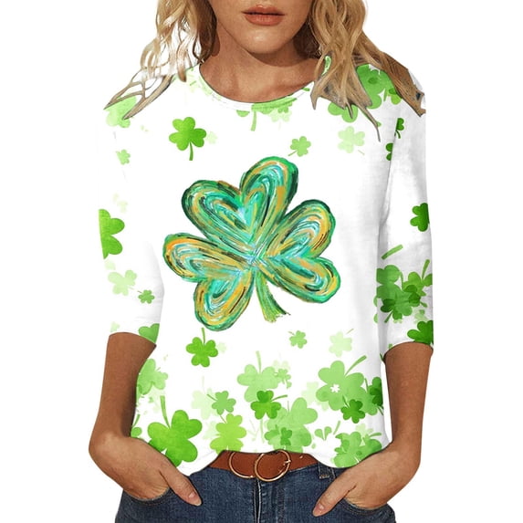 CONZONE St. Patrick's Day Women's T-Shirts 3/4 Sleeve T-Shirts for ...