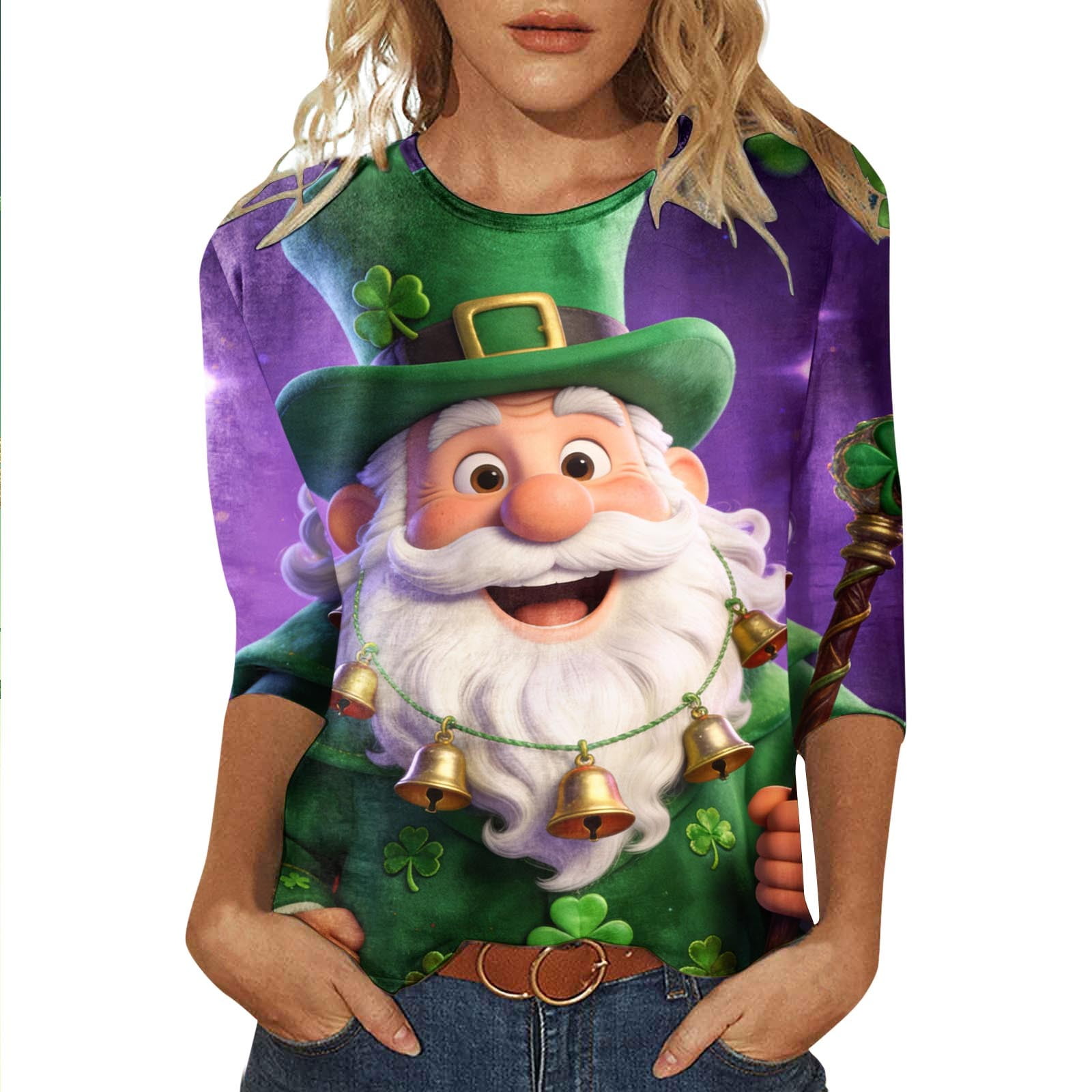 CONZONE St. Patrick's Day Women's T-Shirts 3/4 Sleeve T-Shirts for ...