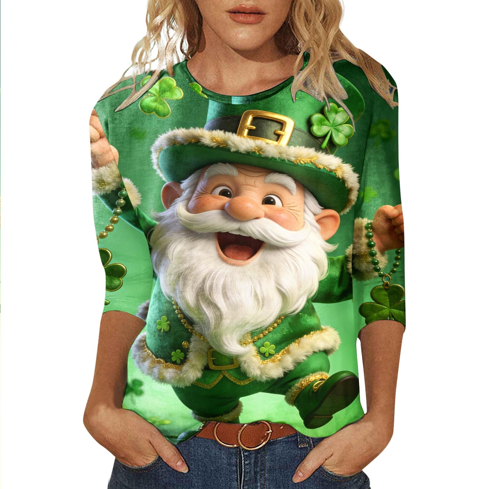 CONZONE St. Patrick's Day Women's T-Shirts 3/4 Sleeve T-Shirts for ...