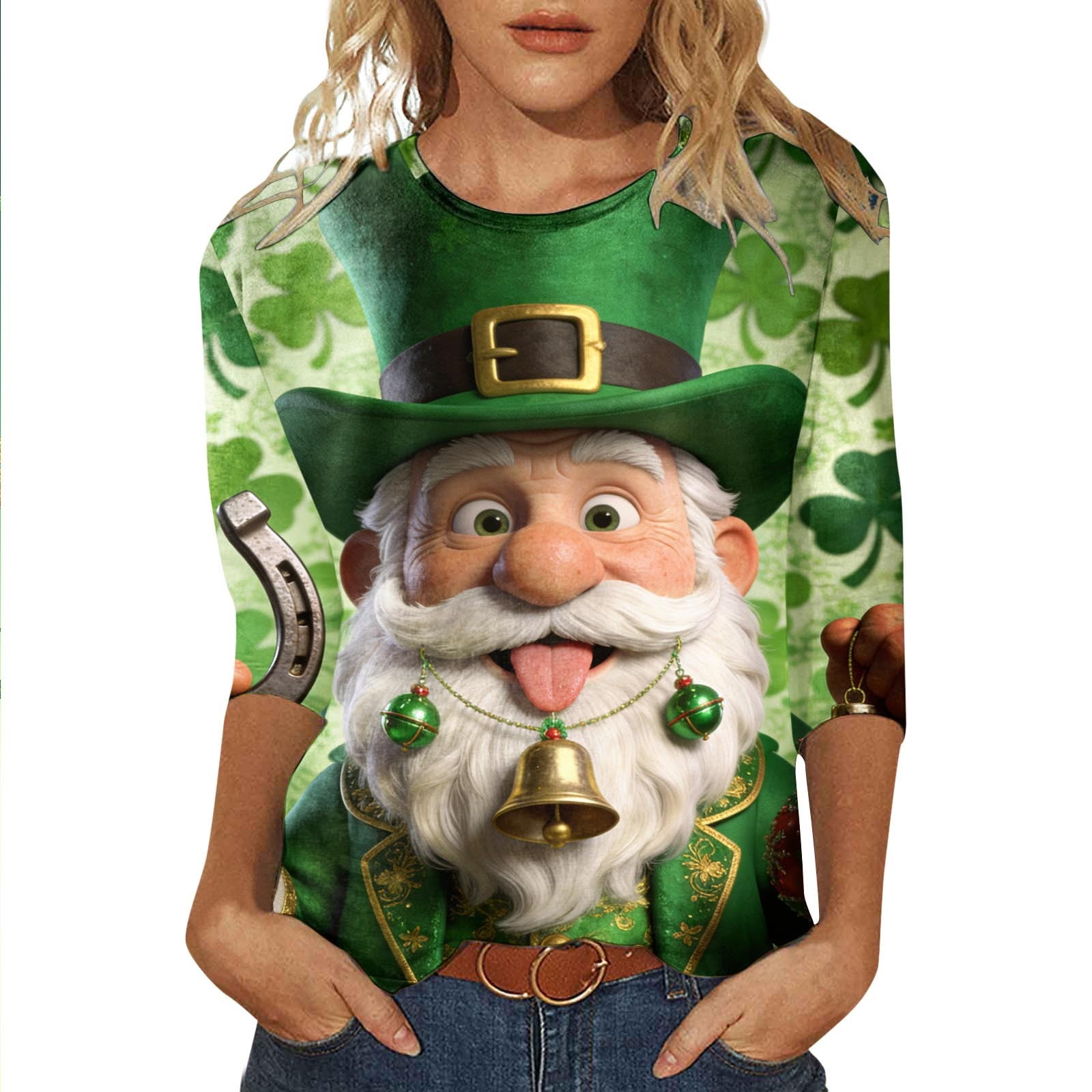 CONZONE St. Patrick's Day Women's T-Shirts 3/4 Sleeve T-Shirts for ...