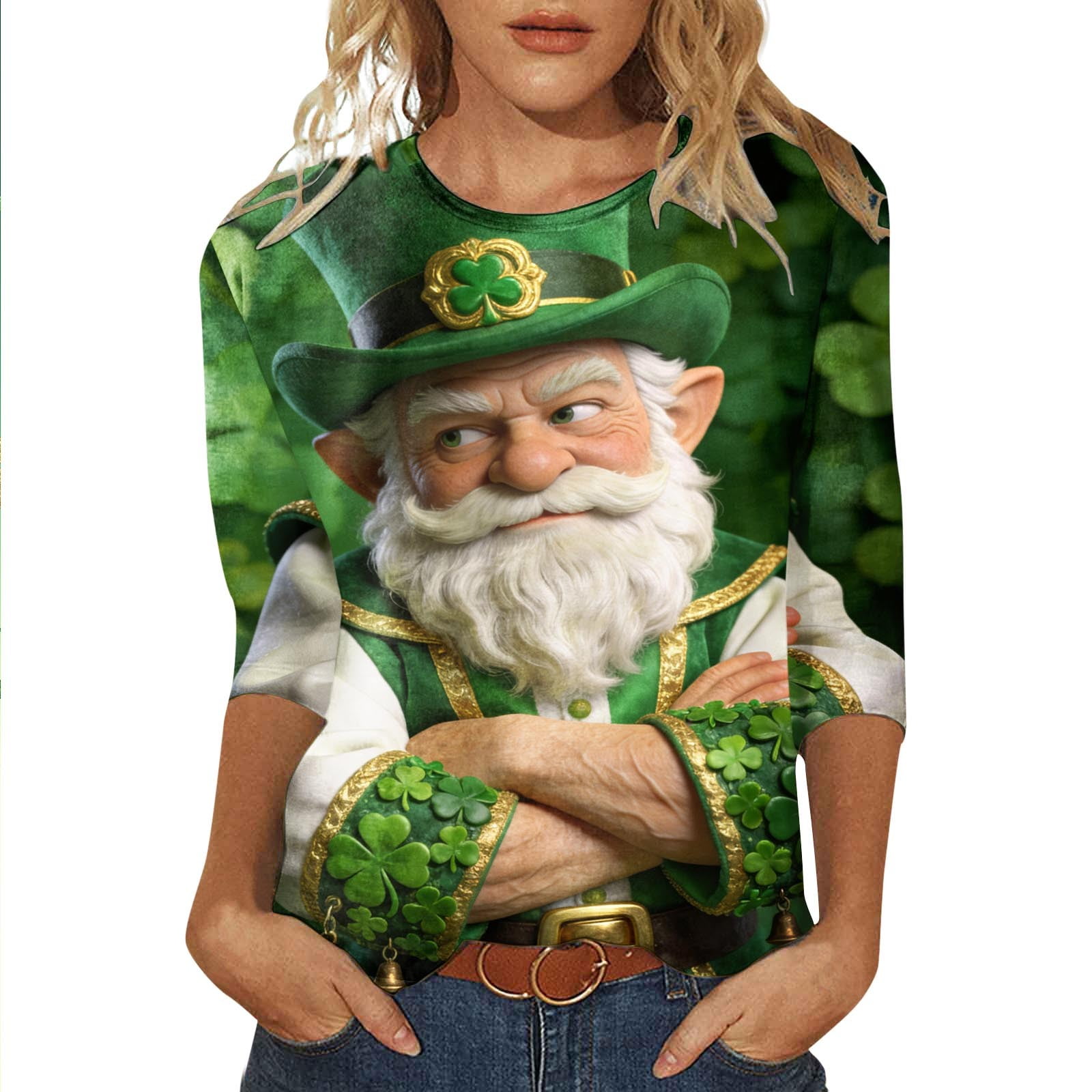 CONZONE St. Patrick's Day Women's T-Shirts 3/4 Sleeve T-Shirts for ...