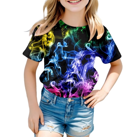 CONZONE Summer Tops For Girls Short Sleeve Printed Tshirts For Girls ...