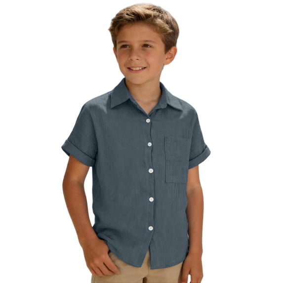 CONZONE Summer Tops For Girls Short Sleeve Solid Color Shirts For Girls ...