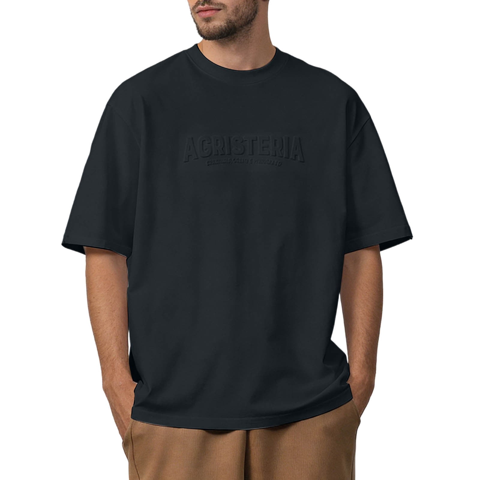 CONZONE T-Shirts For Men Loose Fit Crew Neck Short Sleeve Solid Color ...