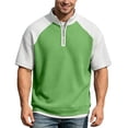 CONZONE T-Shirts For Men With Zipper Crew Neck Short Sleeve Color Block ...