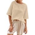 CONZONE T Shirts For Women Crew Neck Midi Sleeve Womens Shirts Solid ...