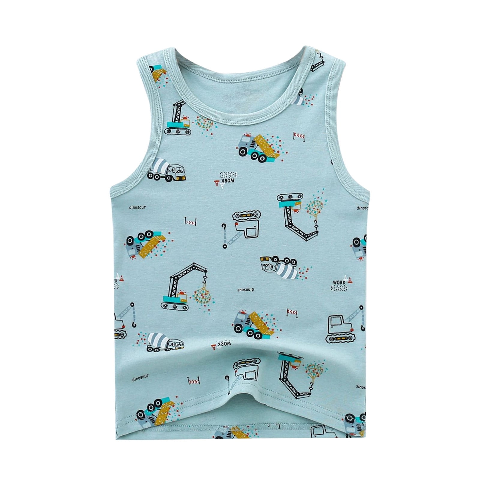 CONZONE Toddler Baby Boys Vest Cartoon Excavator Graphic Sleeveless ...