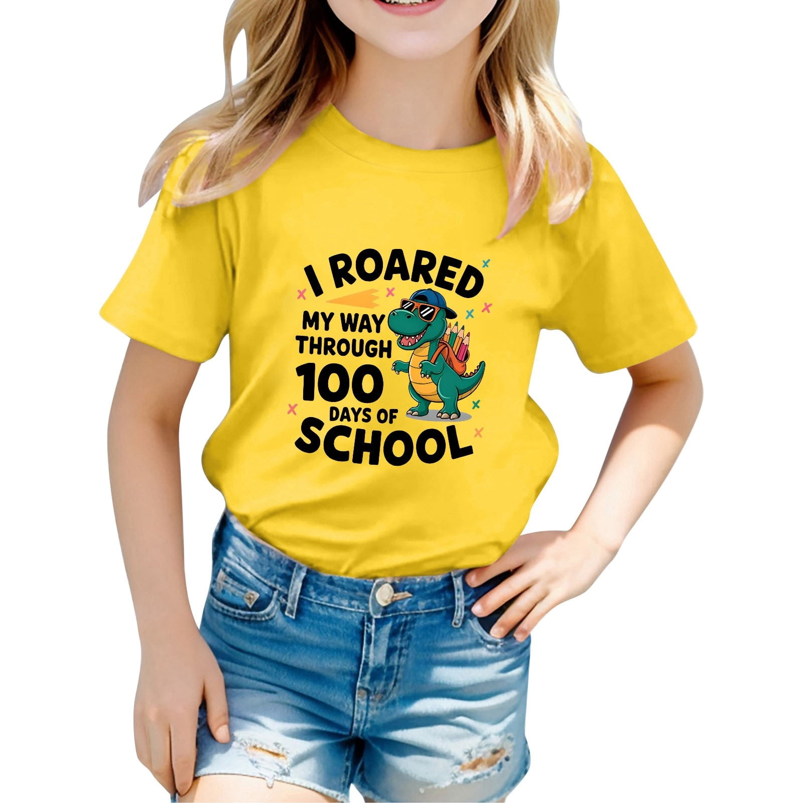 CONZONE Toddler Baby Girls Short Sleeve T Shirts 100 Days Back To ...