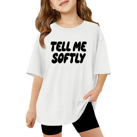 CONZONE Toddler Baby Girls Short Sleeve T Shirts Letter Graphic Y2K Tee ...