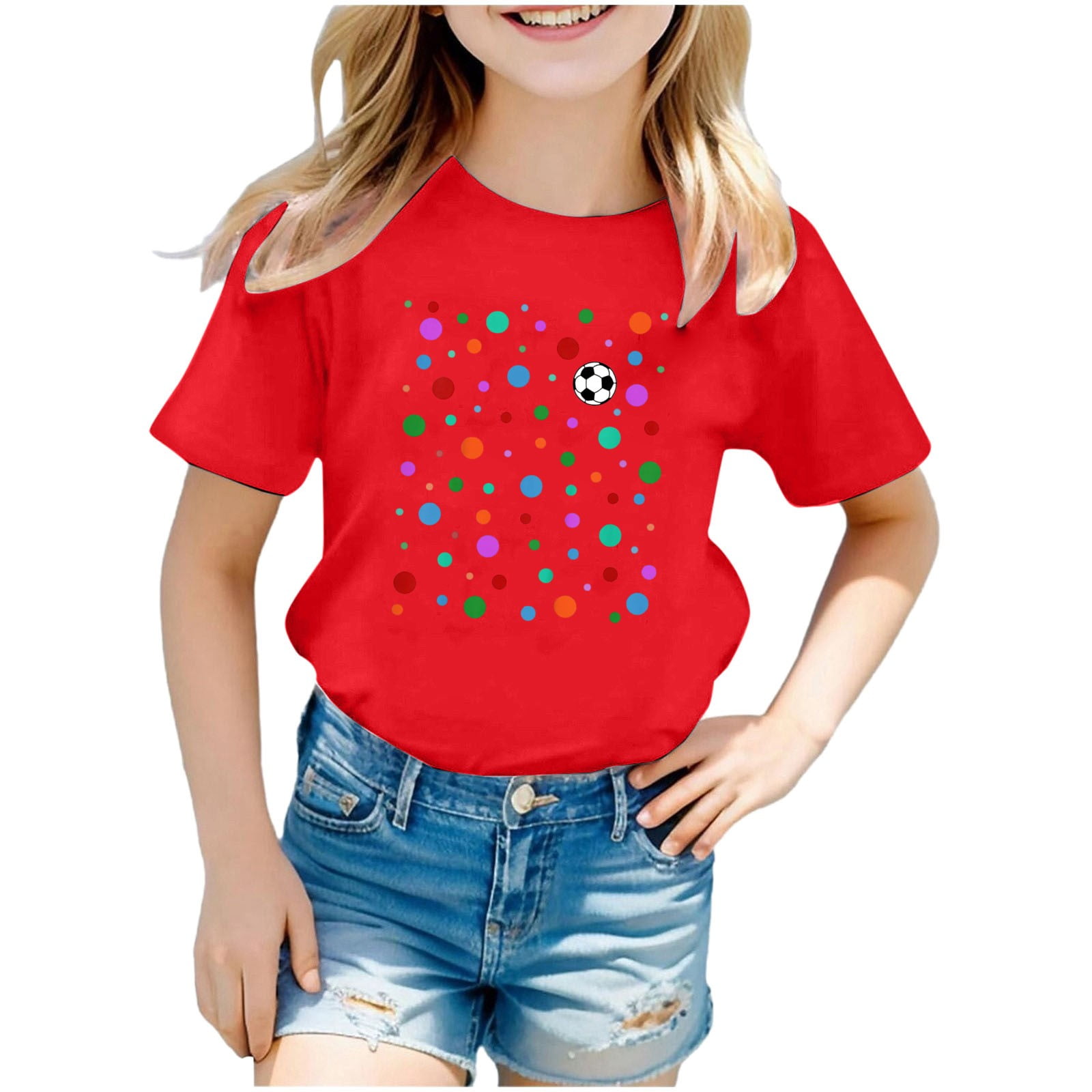 CONZONE Toddler Baby Girls Short Sleeve T Shirts Love Heart Graphic Tee ...