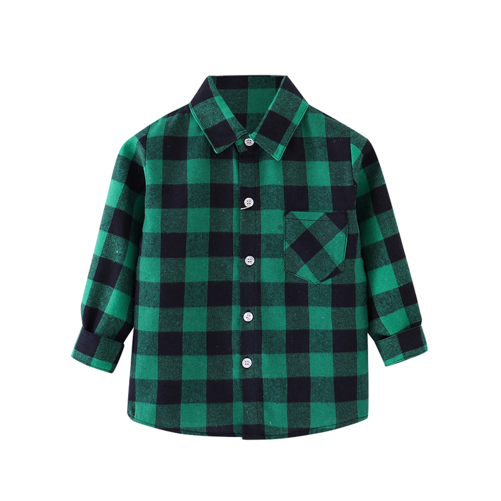 CONZONE Toddler Boys Shirts Plaid Long Sleeve Buttons T-Shirt for ...