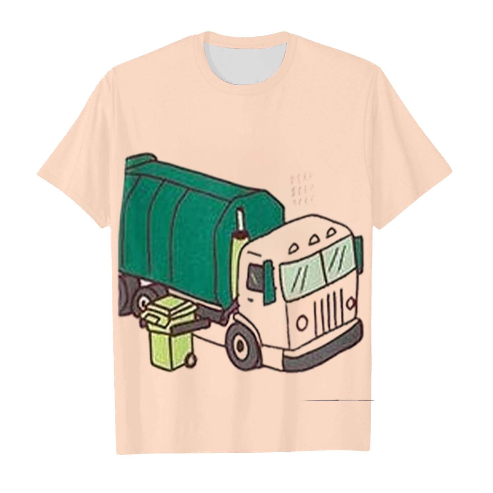 CONZONE Toddler Boys T Shirts Cartoon Print Crew Neck Short Sleeved ...