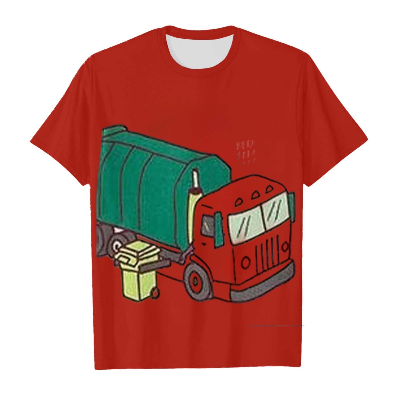 CONZONE Toddler Boys T Shirts Cartoon Print Crew Neck Short Sleeved ...