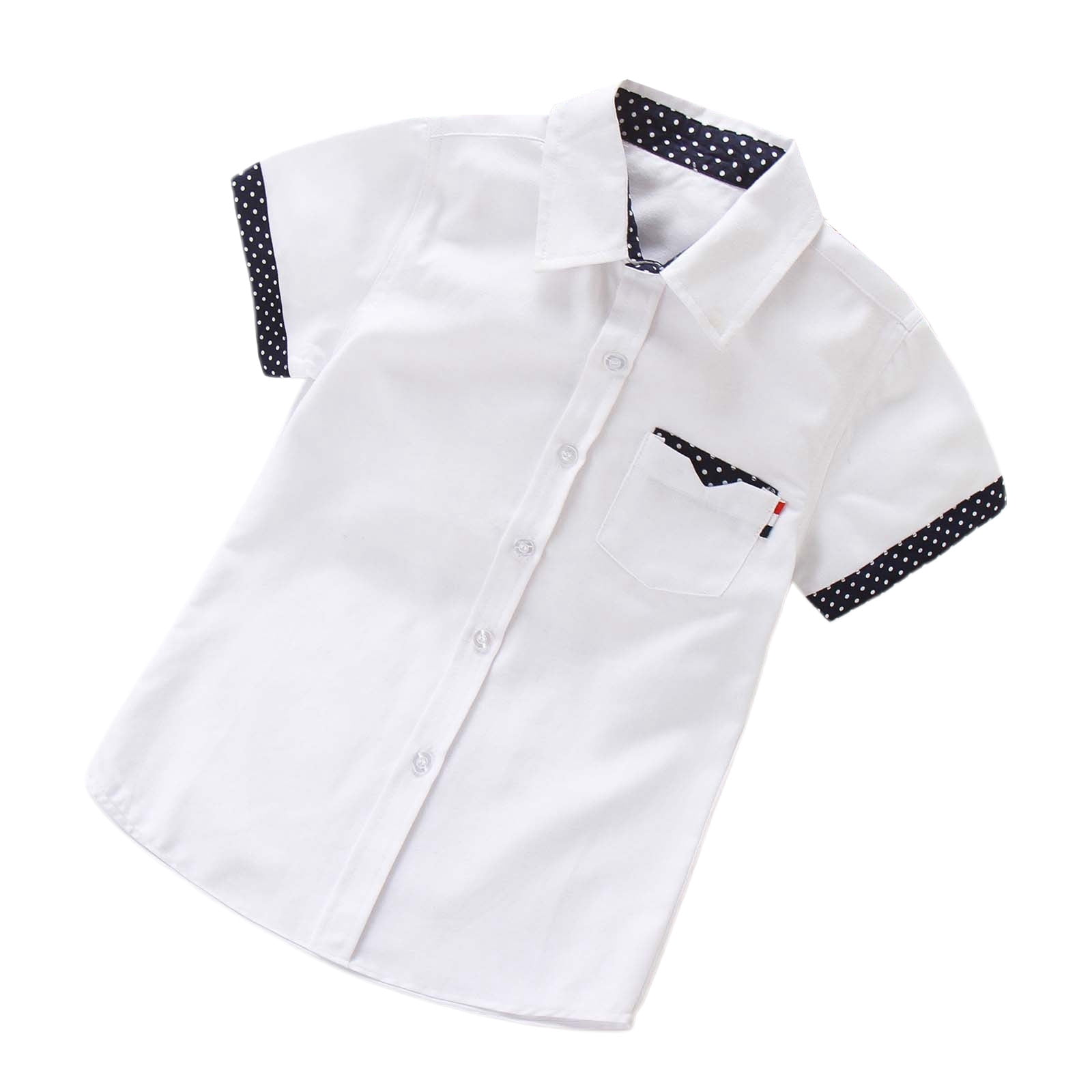 CONZONE Toddler Boys Tops Summer Short Sleeved Cartoon Print Lapel ...