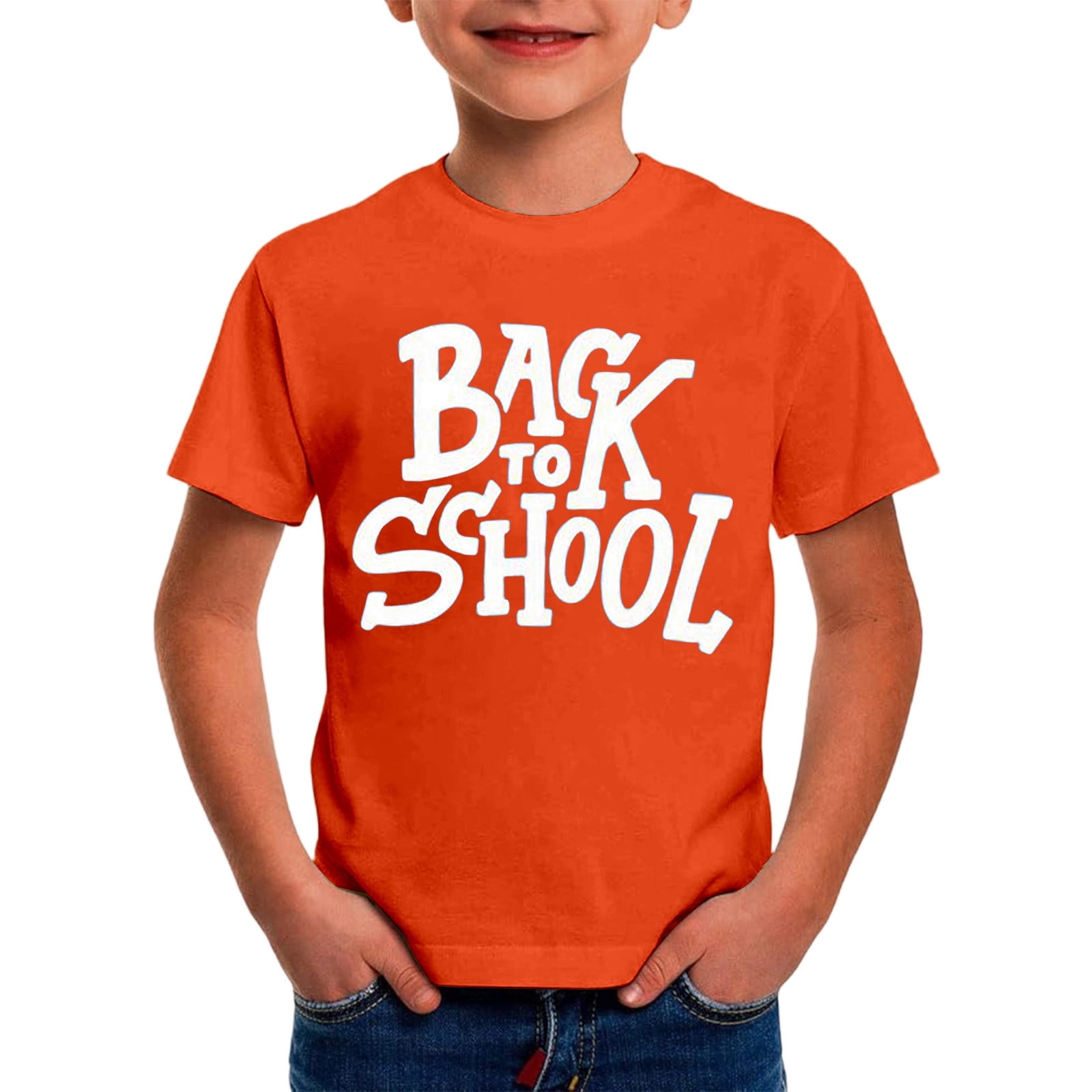 CONZONE Toddler Boys Tshirts Back To School Letter Graphic Short Sleeve ...