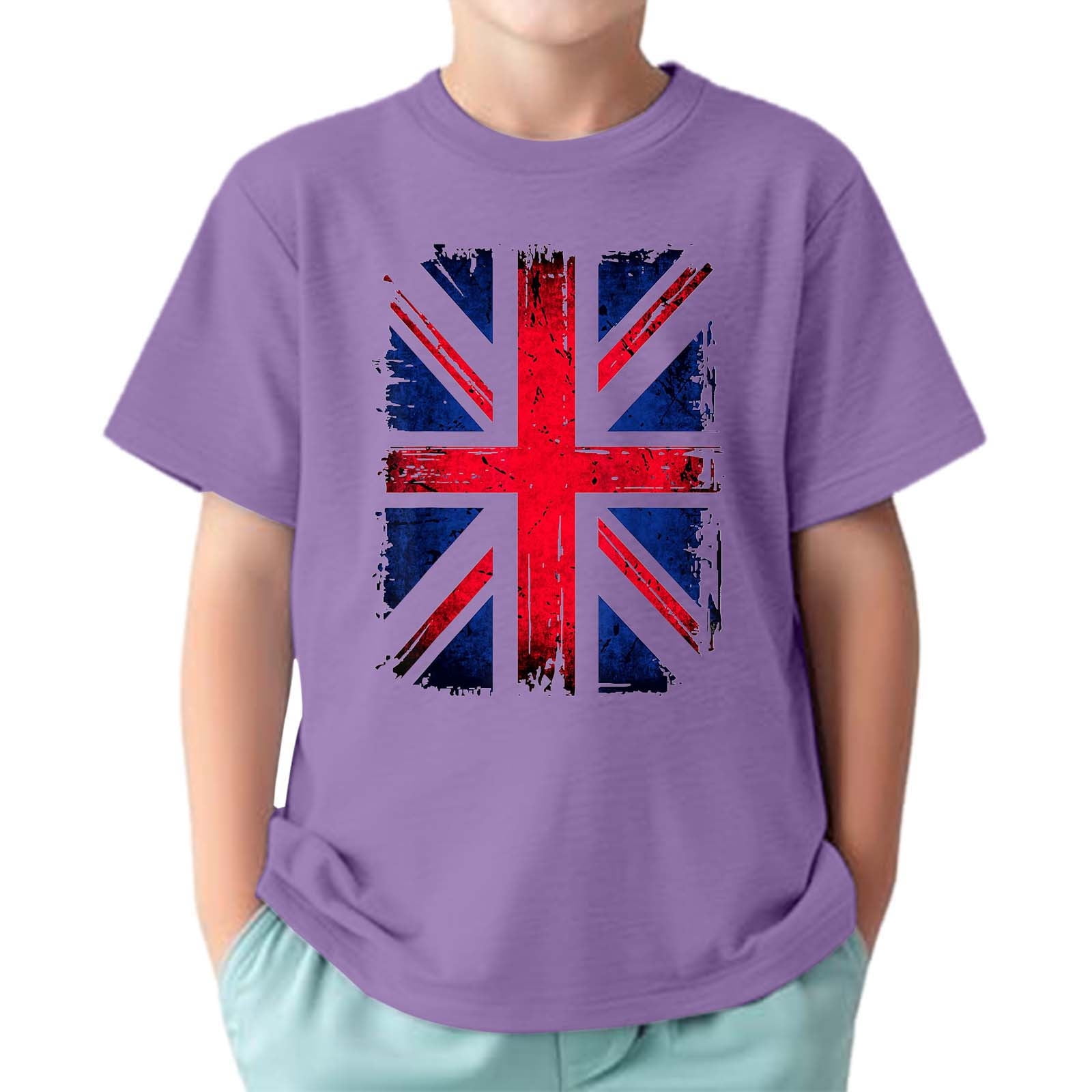CONZONE Toddler Boys Tshirts British Flag Graphic Short Sleeve T-Shirt ...