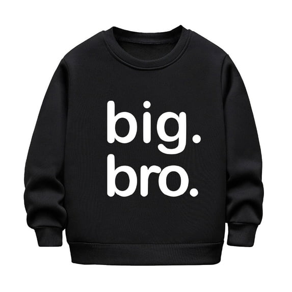 CONZONE Toddler Girls Long Sleeve Fleece Sweatshirts Big Bro Letter ...