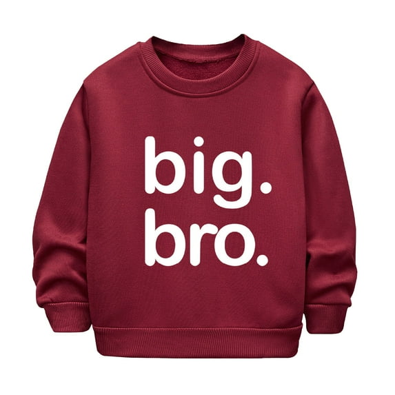 CONZONE Toddler Girls Long Sleeve Sweatshirts Big Bro Letter Graphic ...