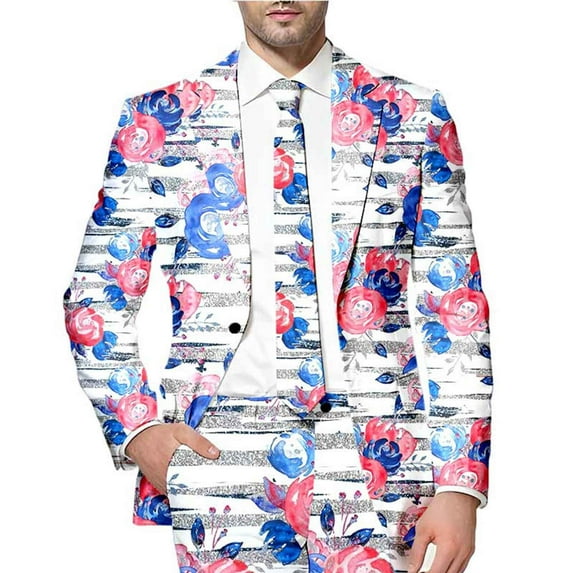 CONZONE Valentines Suit Jacket for Men Casual Suit Jacket for Men ...