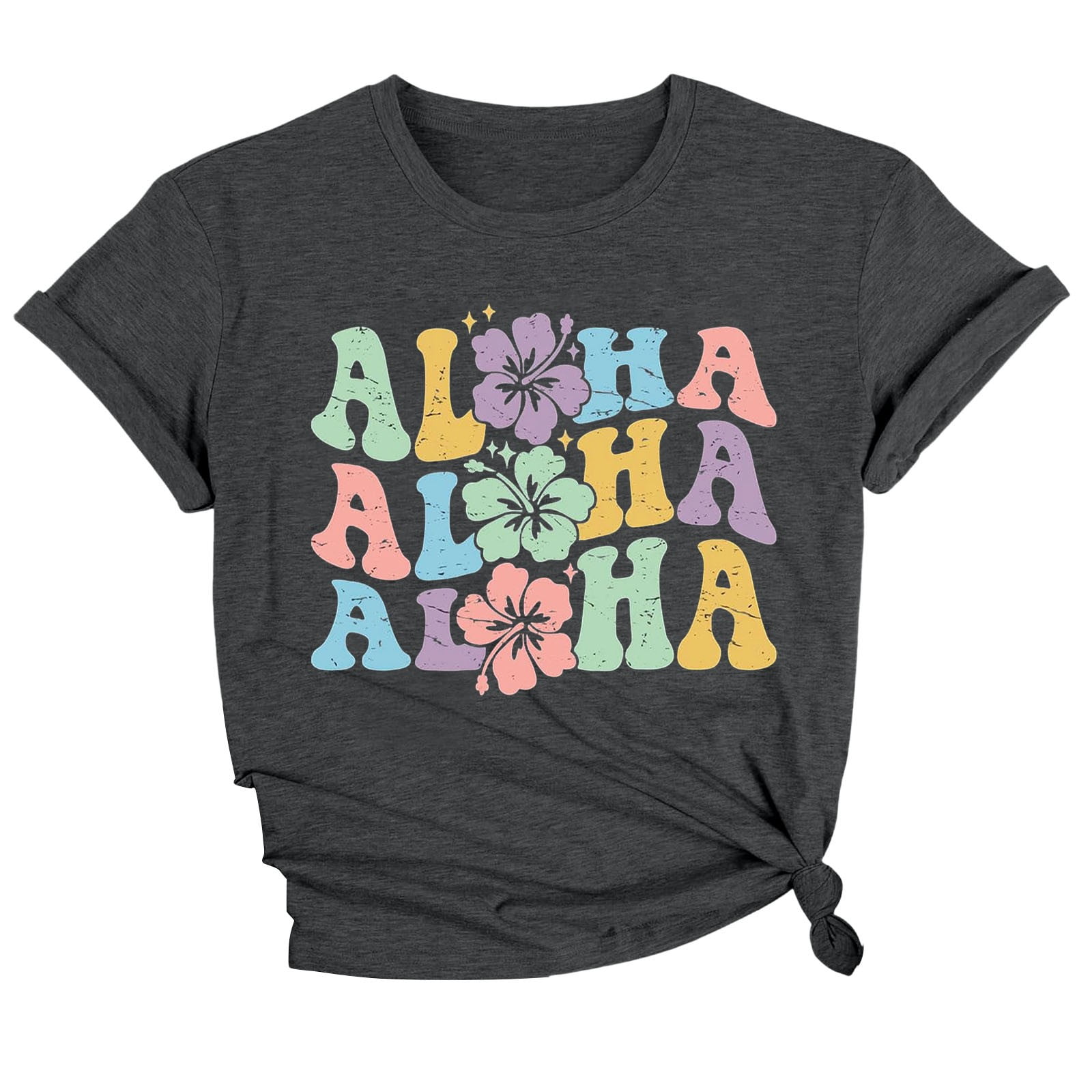 CONZONE Womens T-Shirts Short Sleeve T-Shirts for Women Trendy Letter ...